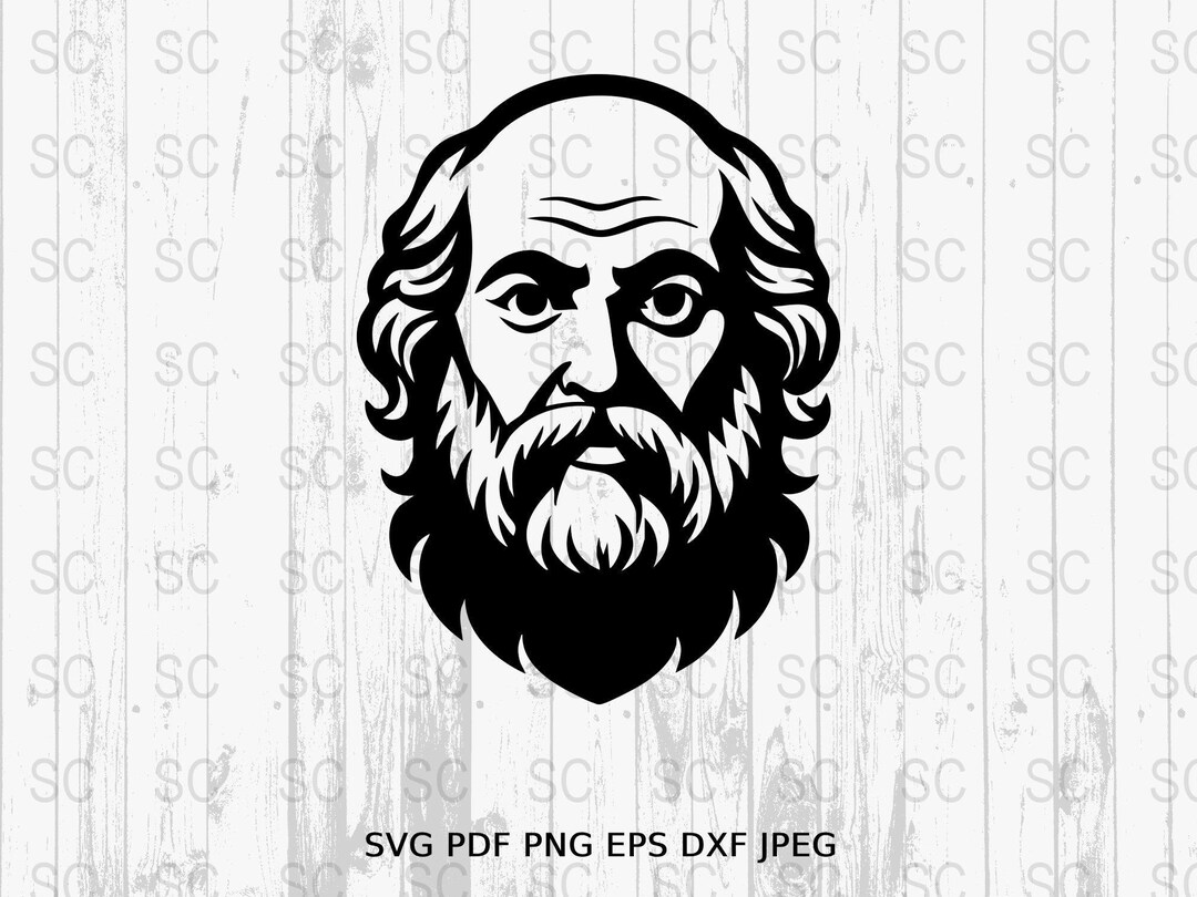 Archimedes SVG, Mathematician Clipart, Archimedes Silhouette Cut File ...