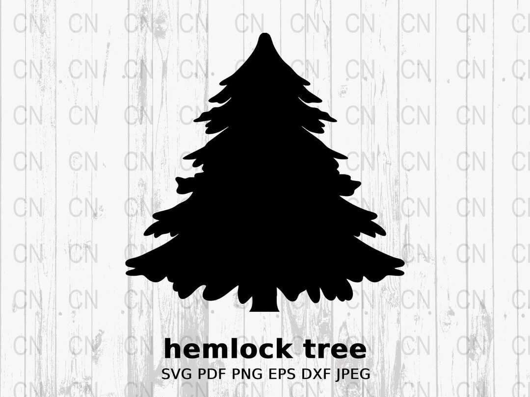 Hemlock Tree Silhouette SVG, Evergreen Tree Clipart, Forest Nature ...