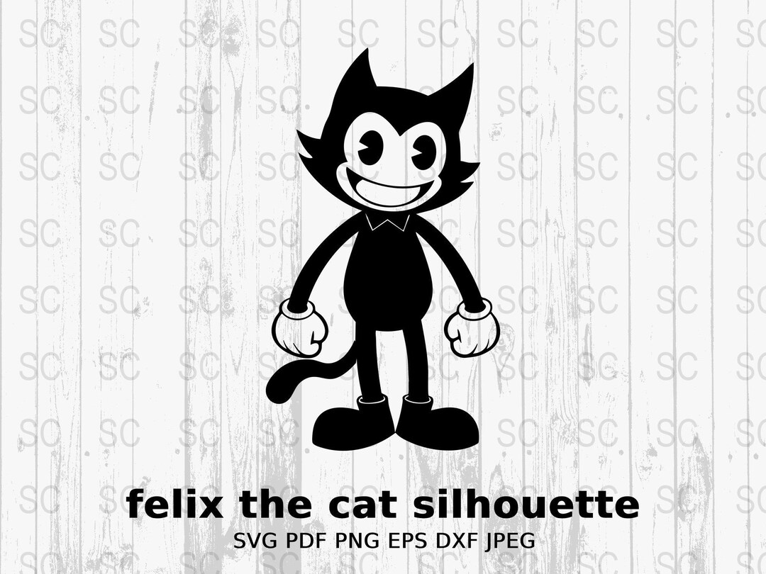 Felix the Cat Silhouette SVG, Classic Cartoon Character Clipart ...