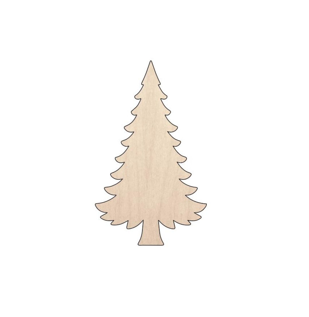 Christmas Tree Wooden Cutout Blank, Unfinished Wood Tree Shape for ...