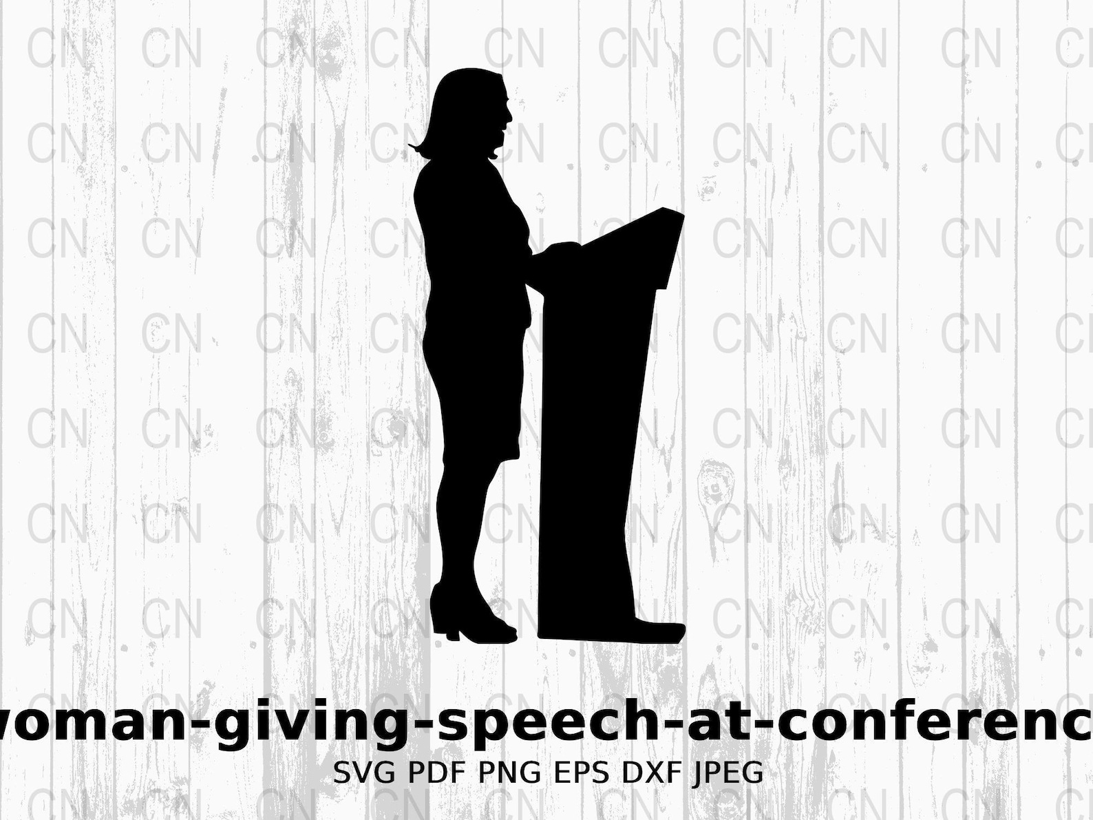 Woman Giving Speech at Conference Silhouette SVG, Public Speaking ...