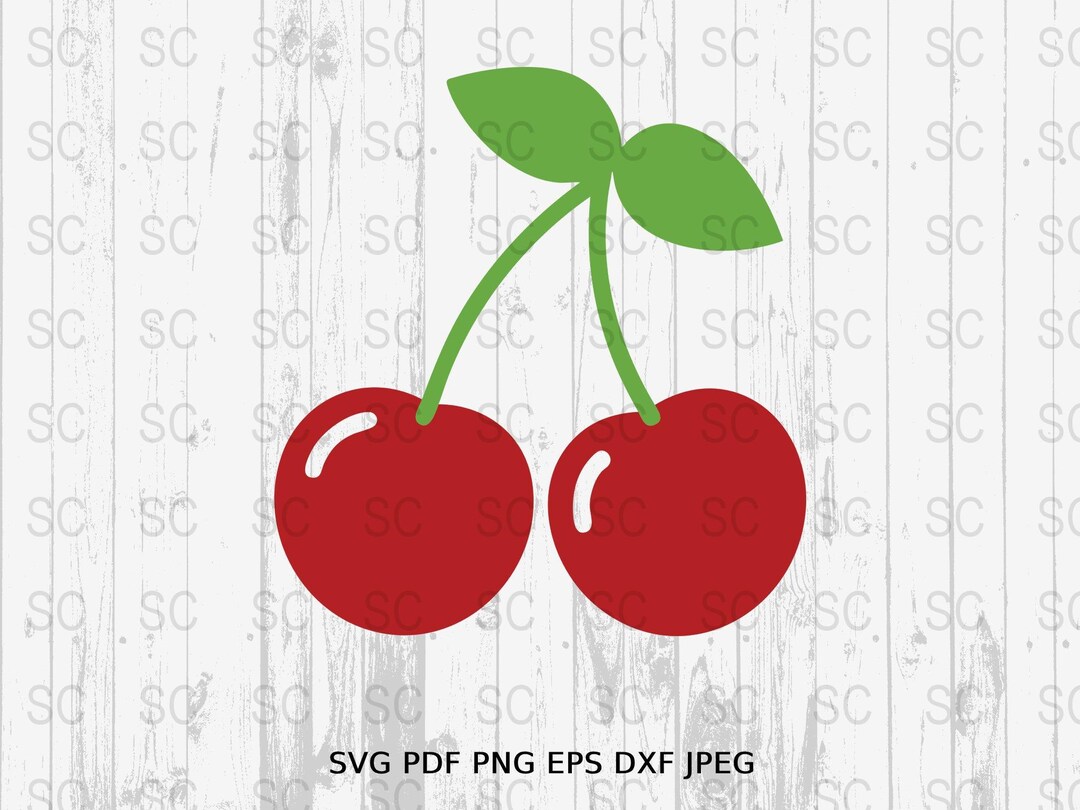 Double Cherry SVG | Two Cherries Clipart | Digital Cherry Design ...