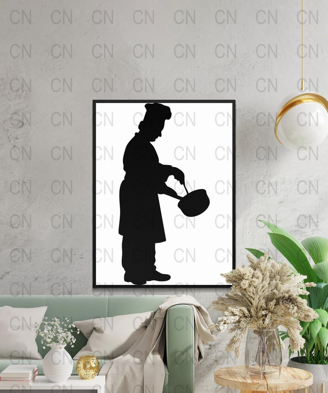 Chef Silhouette SVG, Stirring in a Pot Clipart, Cooking Vector ...