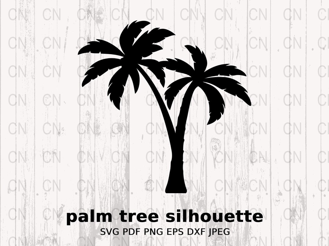 Silueta de palmera SVG, Clipart de árbol tropical, Vector de playa ...
