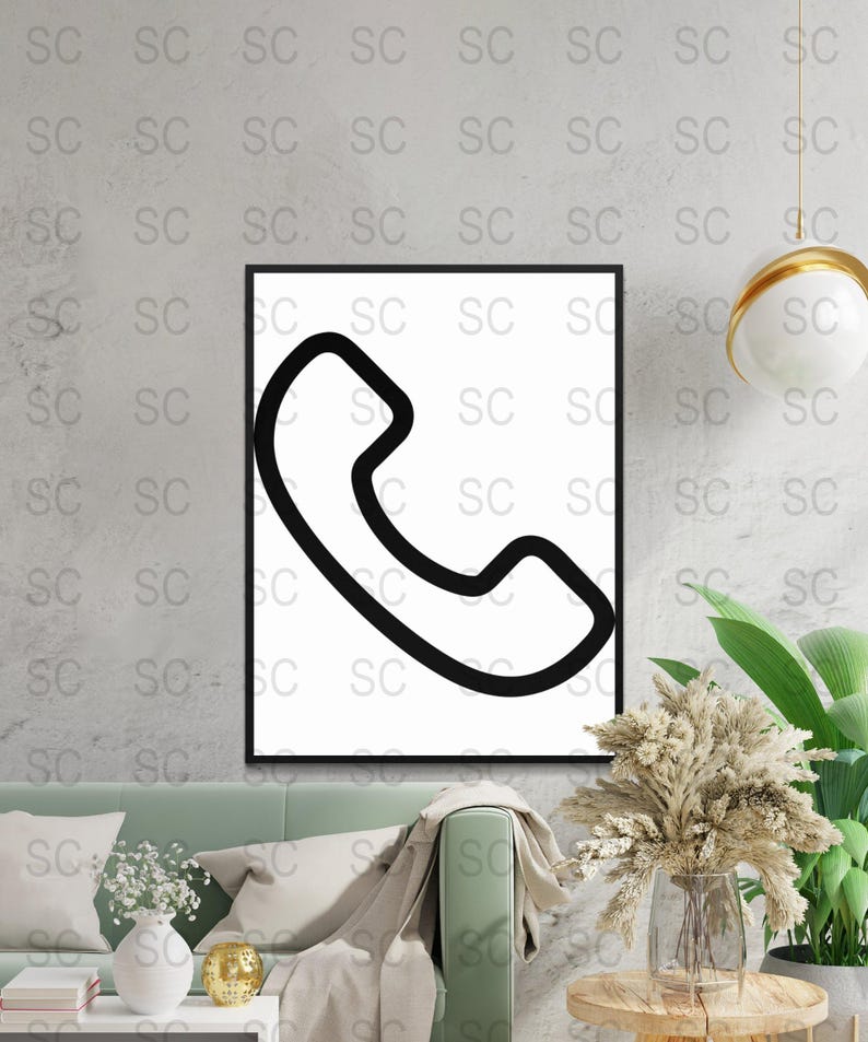 Telephone Icon Silhouette SVG, Landline Clipart, Communication Symbol ...