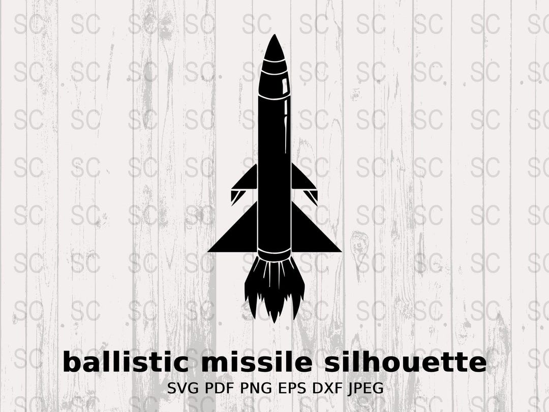 Ballistic Missile Silhouette SVG, Military Weapon Icon Clipart, Rocket ...