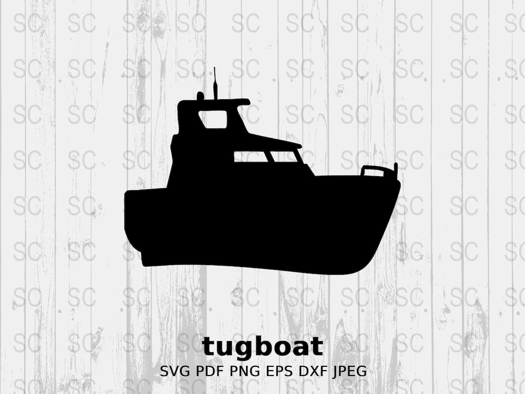 Tugboat Silhouette SVG, Boat Clipart, Maritime Vector, Shipping Vessel ...