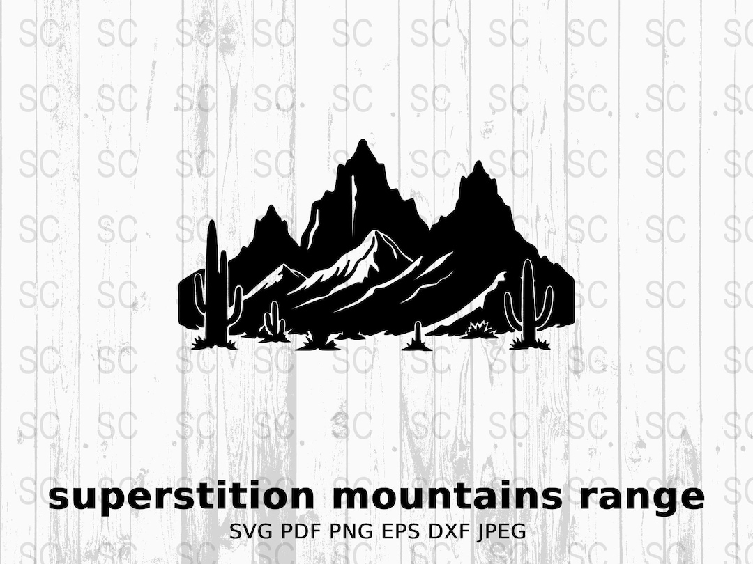 Superstition Mountains Range Icon Silhouette SVG, Arizona Landscape ...