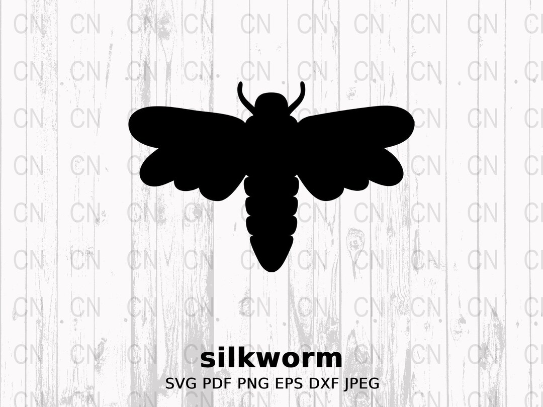 Silkworm Silhouette SVG, Insect Clipart, Silkworm Vector, Nature ...