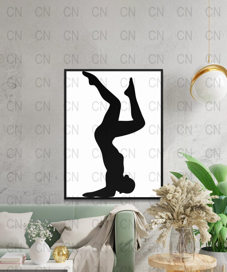 Silueta de gimnasta realizando split SVG, clipart de acróbata, vector ...