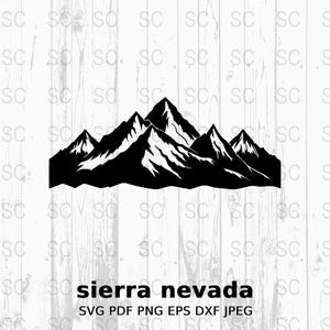 Sierra Nevada Mountain Icon Silhouette SVG, Landscape Clipart, Outdoor ...