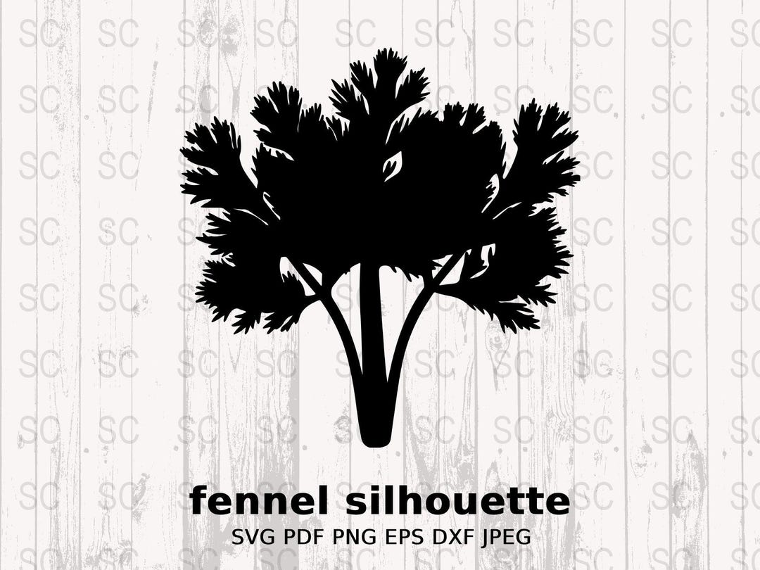 Fennel Silhouette SVG, Vegetable Clipart, Organic Food Vector, Garden ...