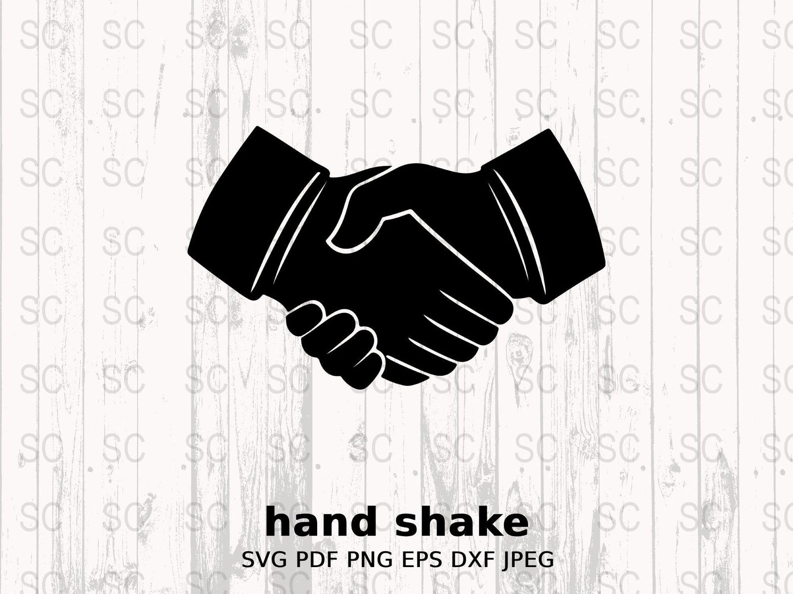 Handshake SVG, Agreement Silhouette, Business Deal Clipart, Partnership ...