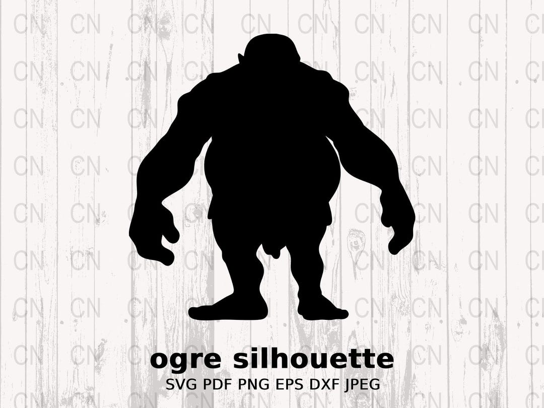 Ogre Silhouette SVG, Fantasy Creature Clipart, Mythical Character ...