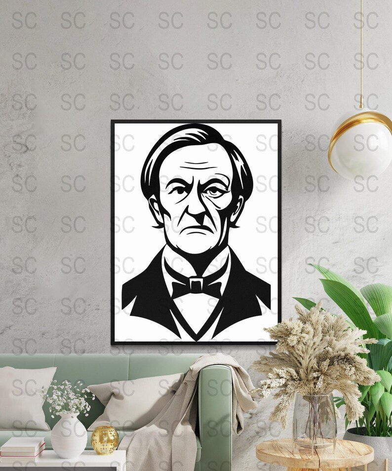 Richard Wagner Silhouette SVG, Composer Clipart, Classical Music Icon ...