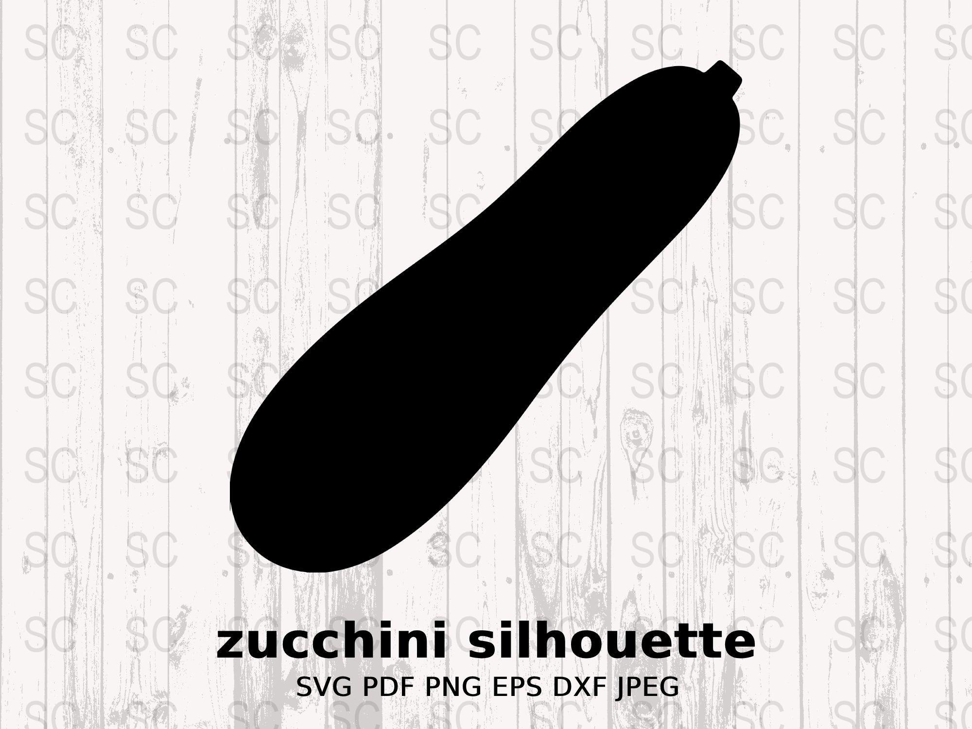 Zucchini Silhouette SVG, Vegetable Clipart, Fresh Food Vector, Garden ...