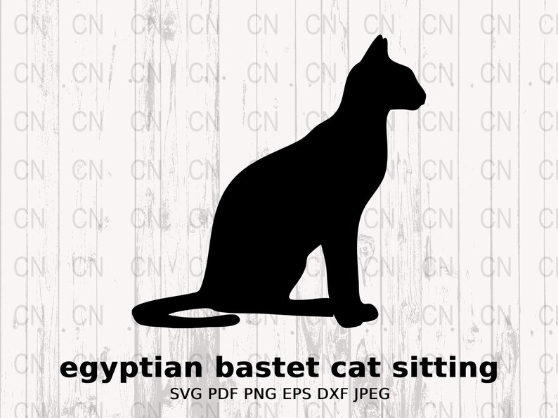 Egyptian Bastet Cat Silhouette SVG, Sitting Cat Clipart, Ancient ...