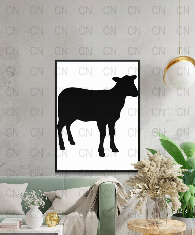 Silueta de cordero SVG, clipart de animales, vector de animales de ...