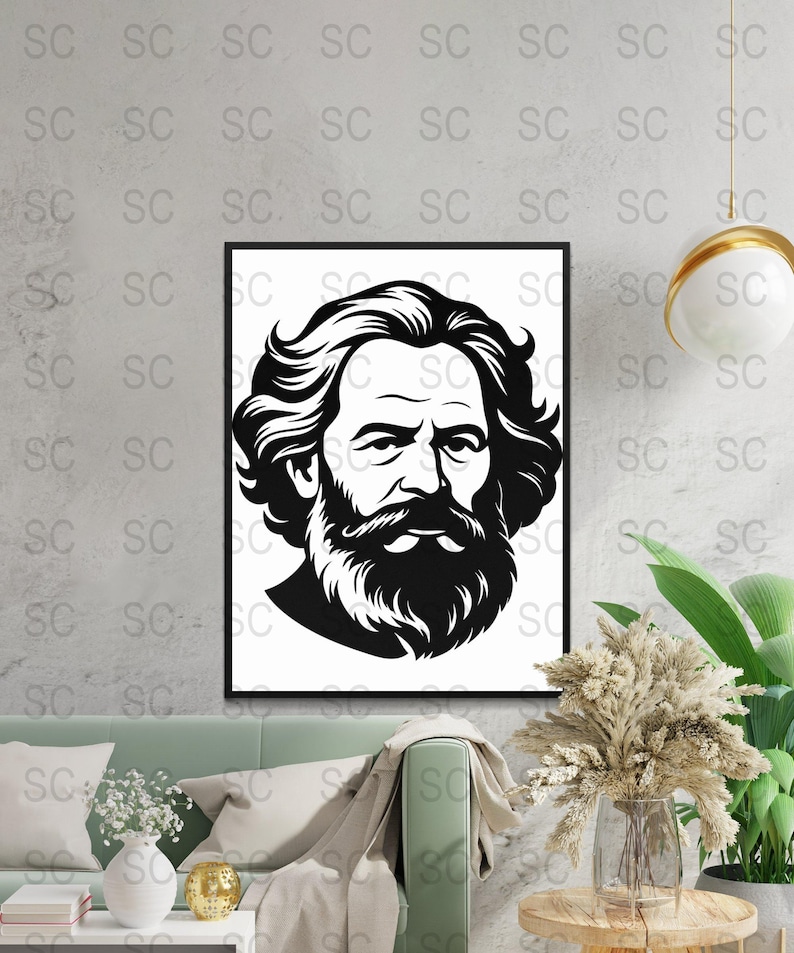 Karl Marx Face Silhouette SVG, Marxist Philosopher Icon Clipart ...