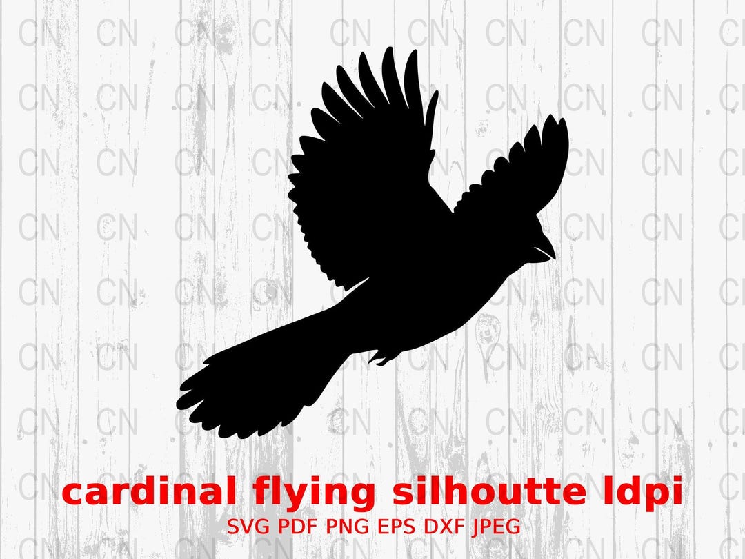 Cardinal Flying SVG, Songbird Silhouette, Nature Clipart, Bird of ...