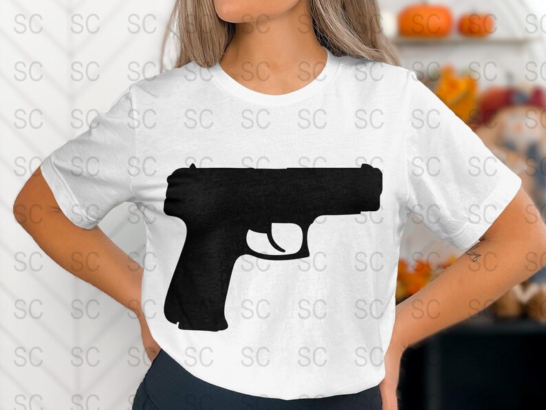 Police Gun SVG, Law Enforcement Clipart, Pistol Silhouette Cut File ...