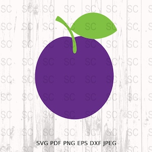 Plum SVG | Fresh Fruit Clipart | Digital Plum Design | Juicy Plum Cut ...