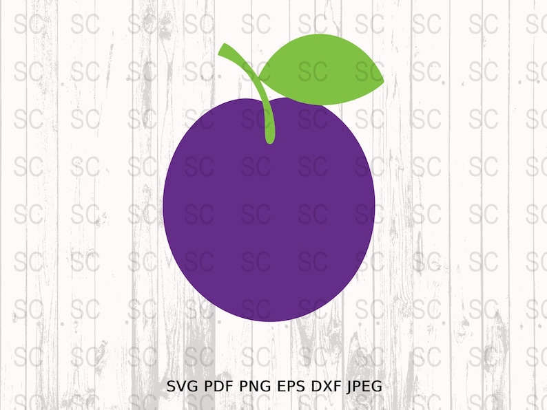 Plum SVG | Fresh Fruit Clipart | Digital Plum Design | Juicy Plum Cut ...