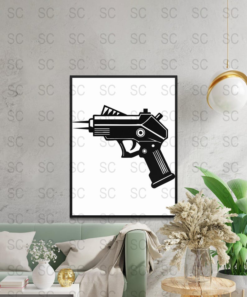 Laser Gun Silhouette SVG, Sci-fi Weapon Icon Clipart, Futuristic Gun ...
