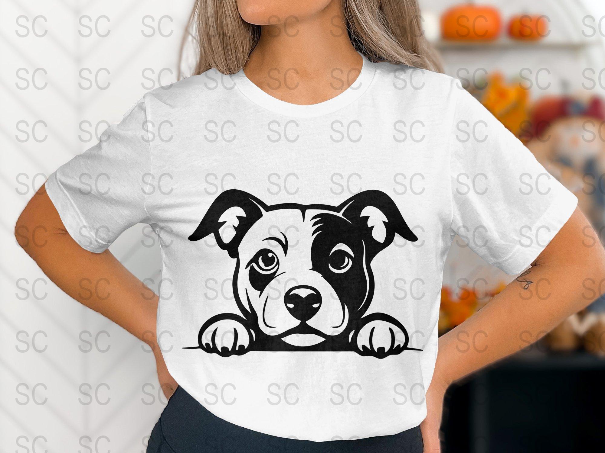 Peeking Staffordshire Bull Terrier SVG, Cute Dog Clipart, Puppy Face ...