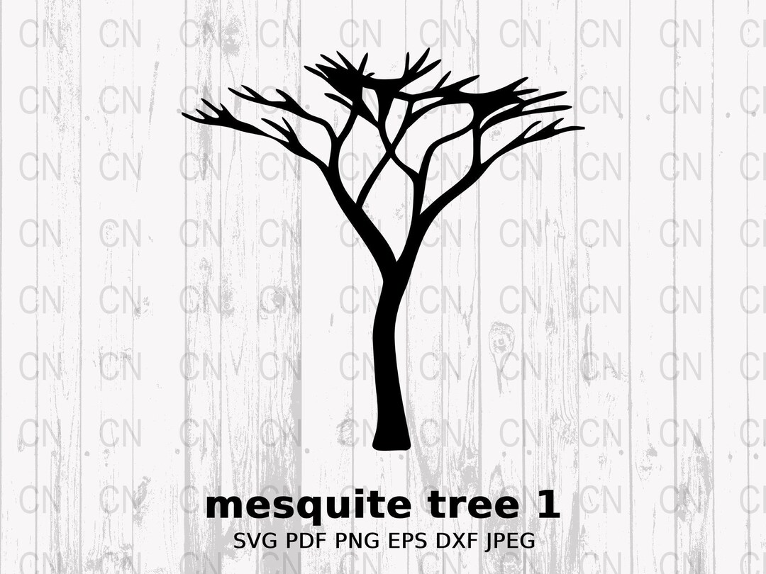 Mesquite Tree Silhouette, Mesquite Tree SVG, Desert Tree Silhouette ...