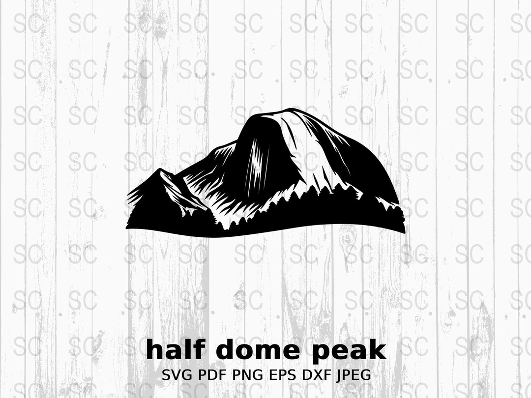 Half Dome Peak Icon Silhouette SVG, Yosemite National Park Clipart ...
