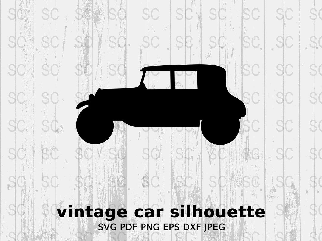 Vintage Car Silhouette SVG, Classic Automobile Clipart, Retro Vehicle ...