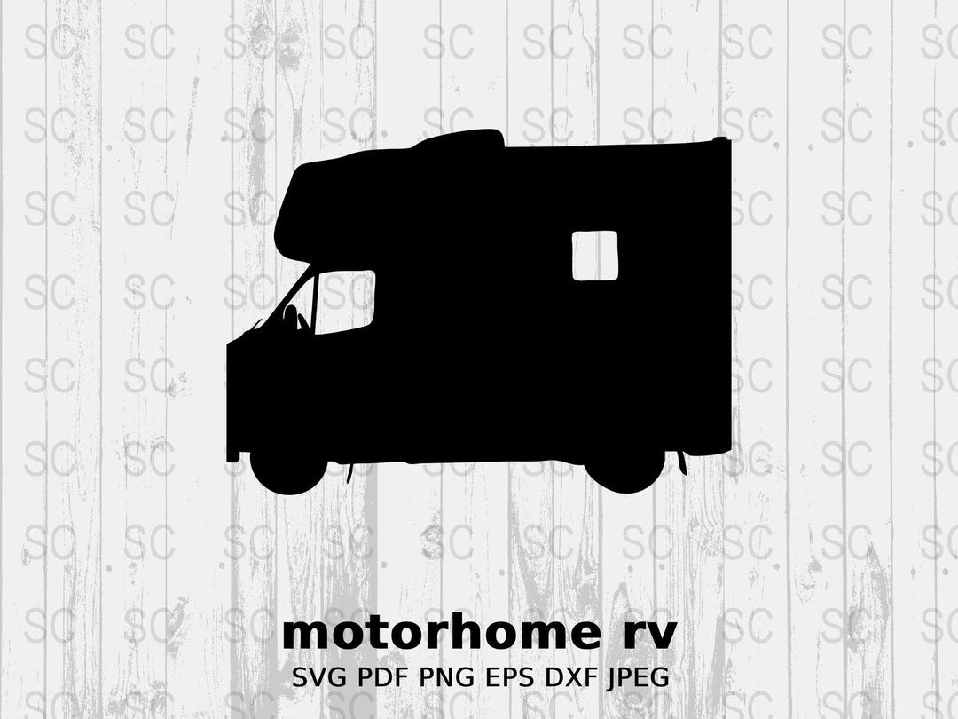 RV Silhouette SVG, Camper Clipart, Recreational Vehicle Vector, RV ...