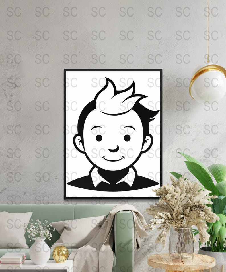 Silueta de Tintín (SVG), personaje de cómic, detective belga, icono de ...