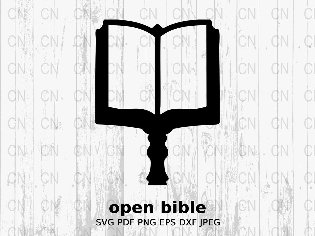 Bible Silhouette, Open Bible Silhouette SVG, Christian Bible Clipart ...
