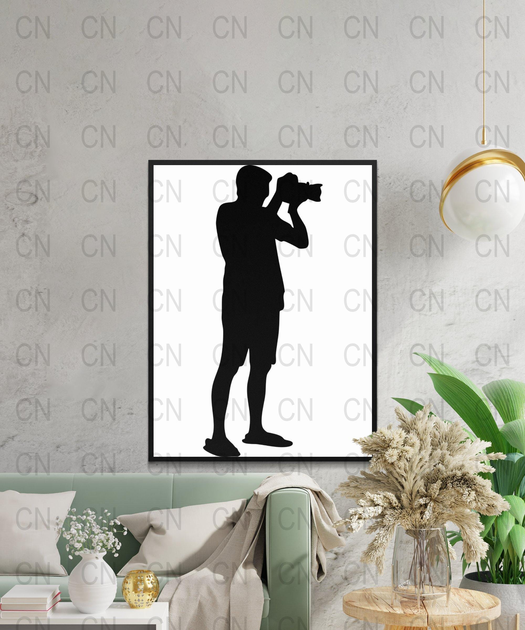 Man Holding a Camera Silhouette SVG, Photographer Clipart, Photography ...