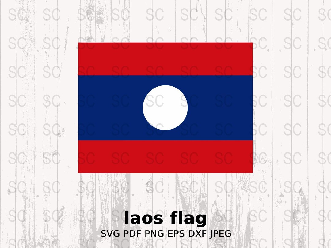 Laos Flag SVG | National Flag Clipart | Digital Laos Design | Laos Flag ...