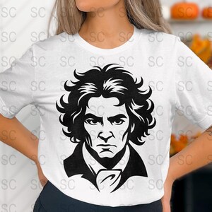 Ludwig Van Beethoven Silhouette SVG, Classical Composer Clipart, Music ...