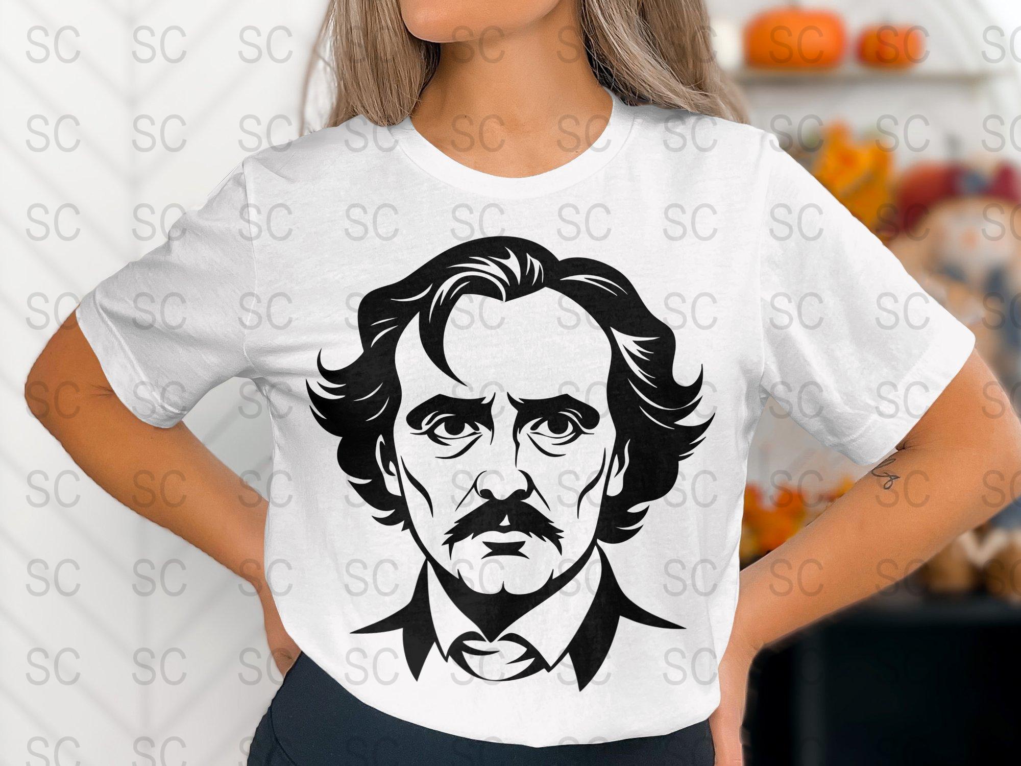 Edgar Allan Poe Face Silhouette SVG, Writer Portrait Clipart, Literary ...