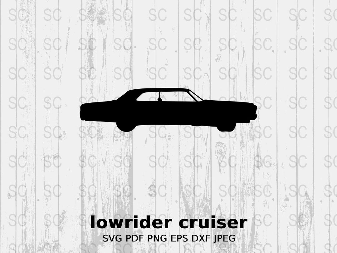 Lowrider Cruiser Silhouette SVG, Custom Car Clipart, Lowrider Vehicle ...