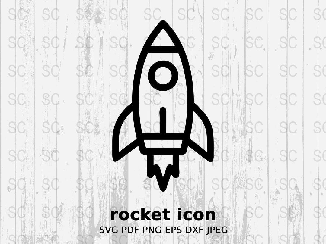 Rocket Icon SVG, Space Icon Clipart, Launch Icon Cut File, Rocketship ...