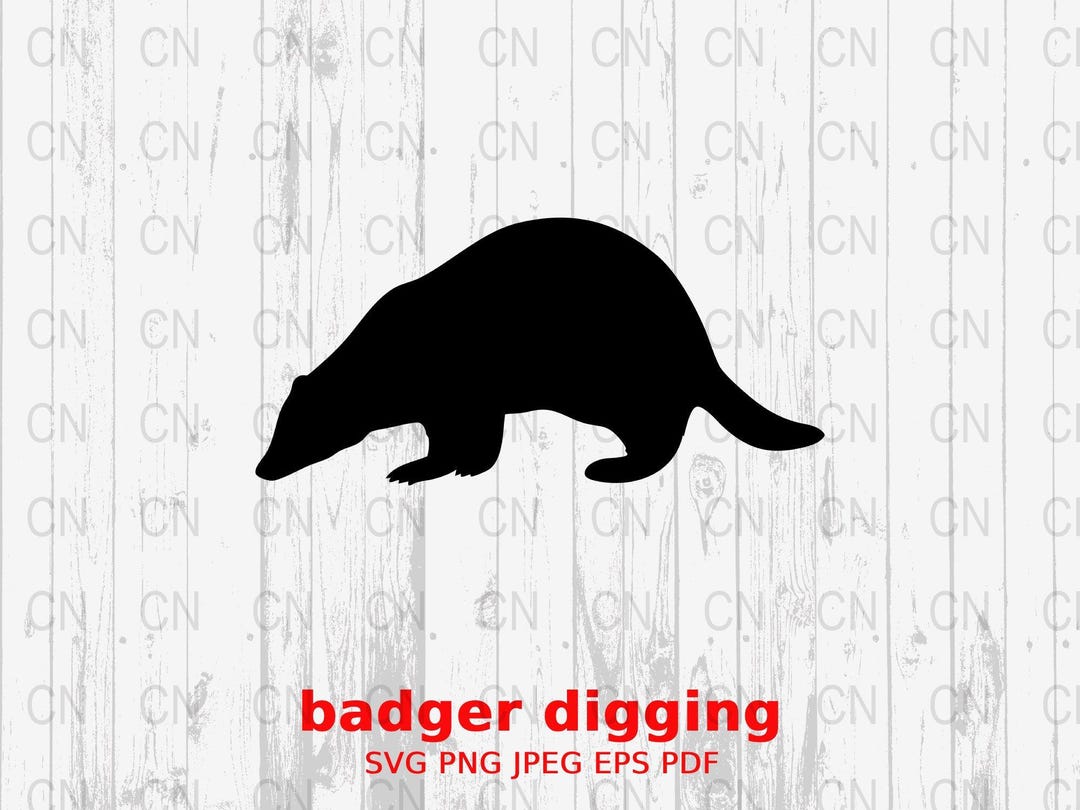 Badger Digging SVG, Wildlife Animal Silhouette, Forest Critter Clipart ...