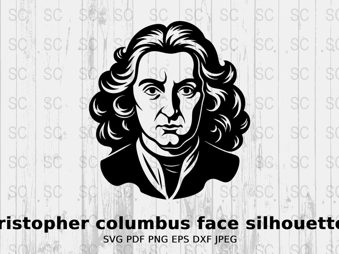 Christopher Columbus Face Silhouette SVG, Explorer Portrait Clipart ...