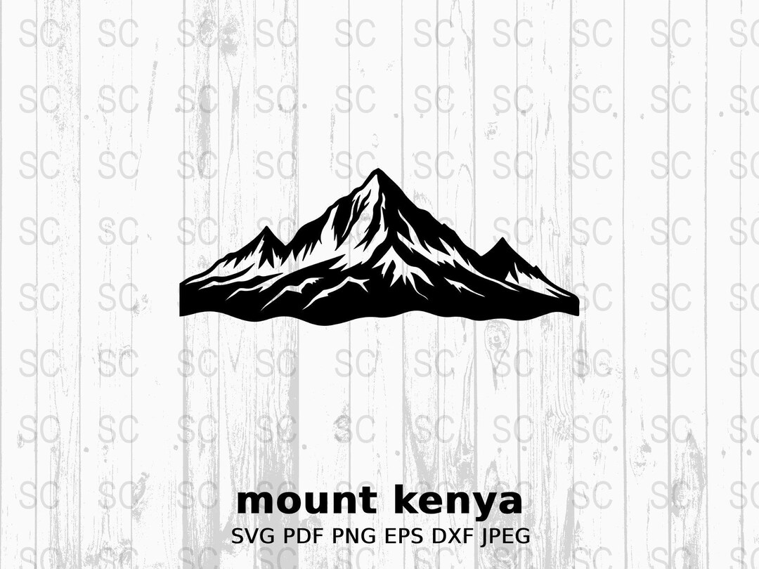 Mount Kenya Icon Silhouette SVG, African Peak Clipart, Outdoor ...