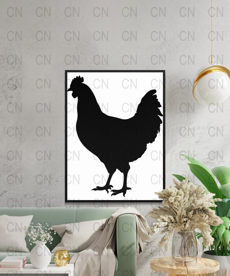 Silueta de pollo, SVG de pollo, silueta de animal de granja, clipart de ...
