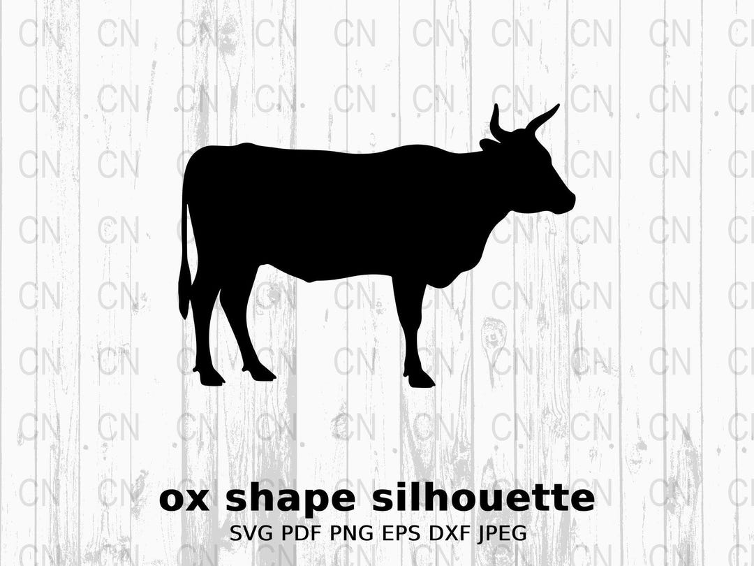 Ox Shape Silhouette SVG, Farm Animal Clipart, Ox Vector, Livestock ...