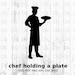 Chef Holding a Plate Silhouette SVG, Cooking Clipart, Culinary Expert ...