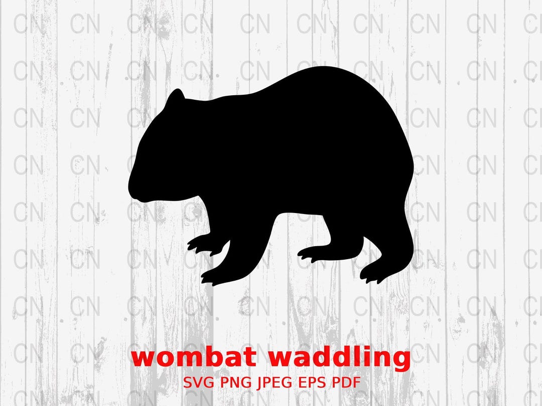 Cute Wombat Waddling SVG, Wildlife Animal Silhouette, Australian Animal ...