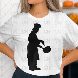 Chef Silhouette SVG, Stirring in a Pot Clipart, Cooking Vector ...