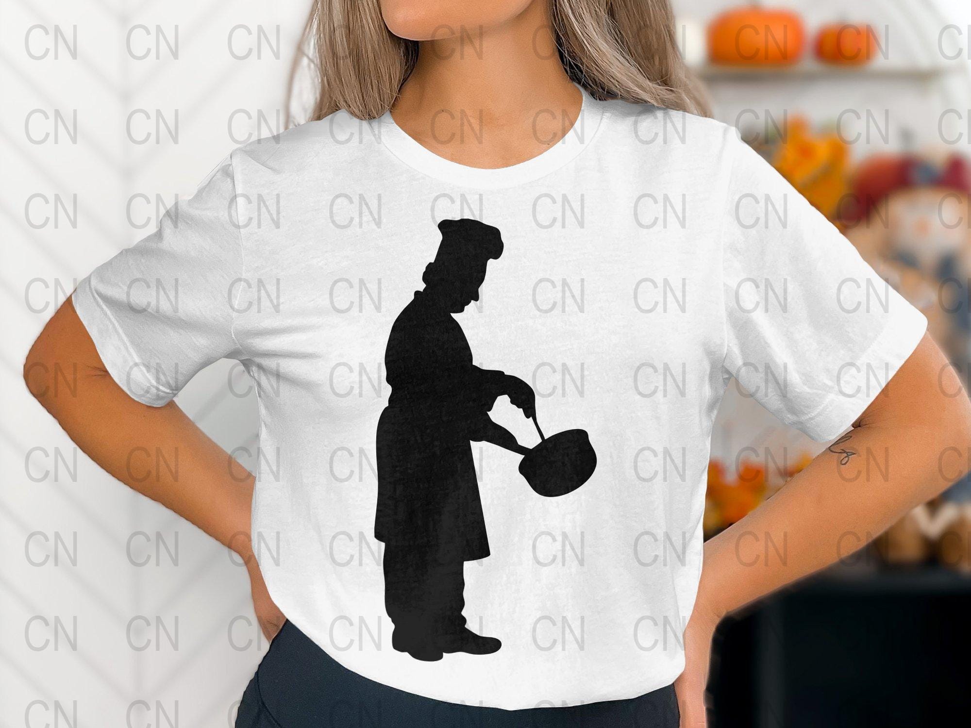 Chef Silhouette SVG, Stirring in a Pot Clipart, Cooking Vector ...